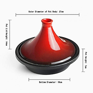 MYYINGBIN 1.7 Liters Moroccan Tagine Lead Free Ceramic Pot Safe Clay Stew Pot Cast Iron Base Suitable for 1-4 People, Purple