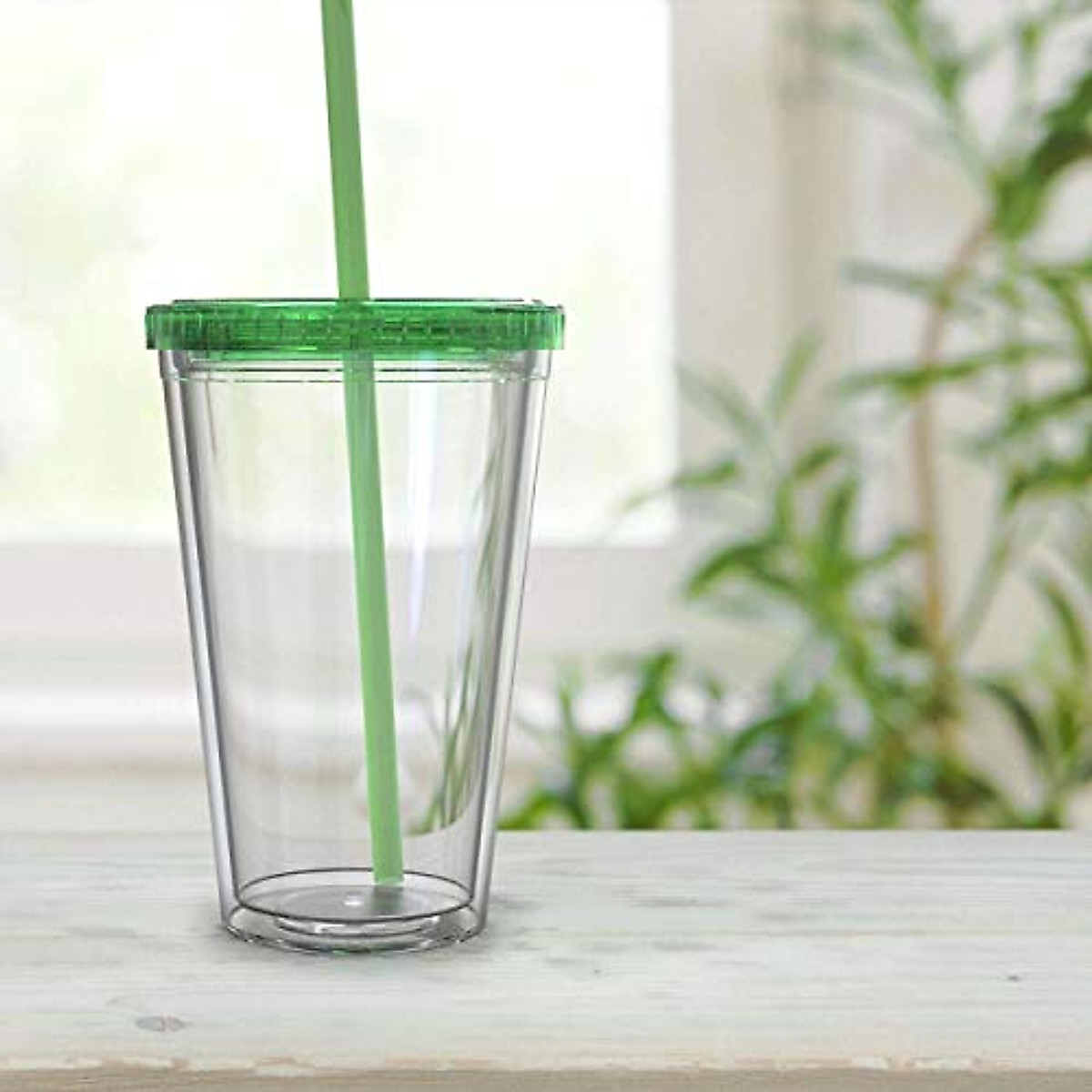 Maars Classic Insulated Tumblers 16 oz | Double Wall, Reusable Plastic Acrylic - Clear | Perfect for Parties, Birthdays, Customization - 4 Pack