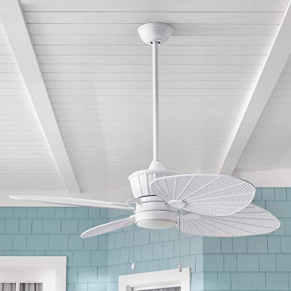 Home Decorators Collection YG618-WH Pompeo 52 in. LED Outdoor White Ceiling Fan