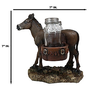 Ebros Gift Western Country Farm Mule Donkey Ass Carrying Saddlebags Figurine Salt Pepper Shakers Holder Decor Of Working Animals Horses Donkeys Agricultural Livestock Themed Accent