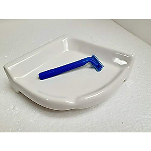 Bright White Ceramic Corner Shower Shelf Ledge Soap Tray Arctic White Daltile Color 0190 Medium 7.5 inch