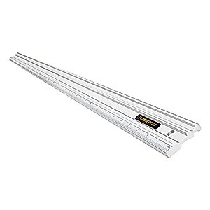POWERTEC 71503 50" Anodized Aluminum Straight Edge | Metal Straight Edge Machined Flat to Within 0.003” Over Full 50” - Professional Finishing Tools