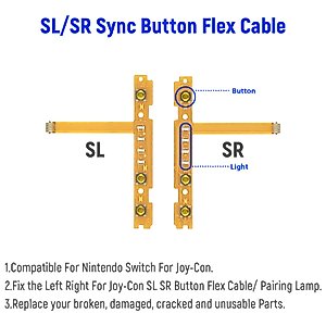 Mcbazel Replacement SL SR Left Right Sync Button Ribbon Flex Cable Set for NS Switch NS Joy-Con Controller Repair Spare Parts