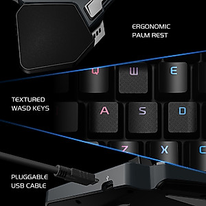 GameSir Mechanical Gaming Keyboard Z1 for PC/Mobile Phone, One-Handed Gaming Keypad with Macro Keys for FPS Game, RGB Backlighting, Anti-ghosting, Blue Key Switches, Built-in Battery(Red Switch)