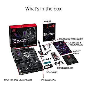 ASUS ROG Strix Z790-E Gaming WiFi 6E LGA 1700(Intel® 12th&13th Gen) ATX Gaming Motherboard(PCIe 5.0, DDR5,18+1 Power Stages,2.5 Gb LAN,Thunderbolt 4,5xM.2, 1xPCIe 5.0 M.2,Front Panel USB 3.2 Port)