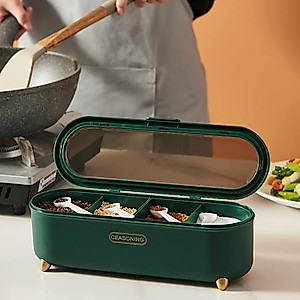 Nordic Style Seasoning Jar Creative Seasoning Box Multi-Grid Household Seasoning Bottle Seasoning Storage Box Sugar MSG Bottle Salt Box