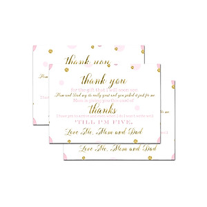 Paper Clever Party Pink and Gold Baby Shower Thank You Postcards (15 Pack) Twinkle Little Star Notecards Only - Eco-friendly Postal Note with Message from Girls – Royal Princess– Printed 4x6