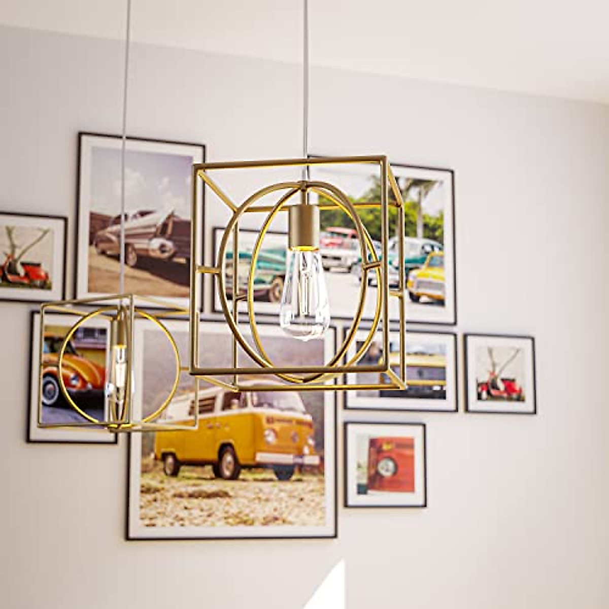 Kenroy Home 93882GLD Adele 1 Light Swag Pendant with Gold Finish, Modern Style, 11" Height, 9" Width, 9" Depth