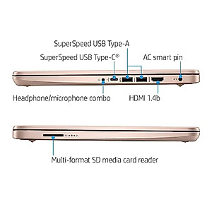 2023 Newest HP Laptops for College Student & Business, 14'' HD Computer, Intel Celeron N4120(4-core), up to 2.60 GHz, 16GB RAM, 576GB(64GB SSD+512GB Card), HDMI, Rose Gold, Windows 11, ROKC HDMI Cable