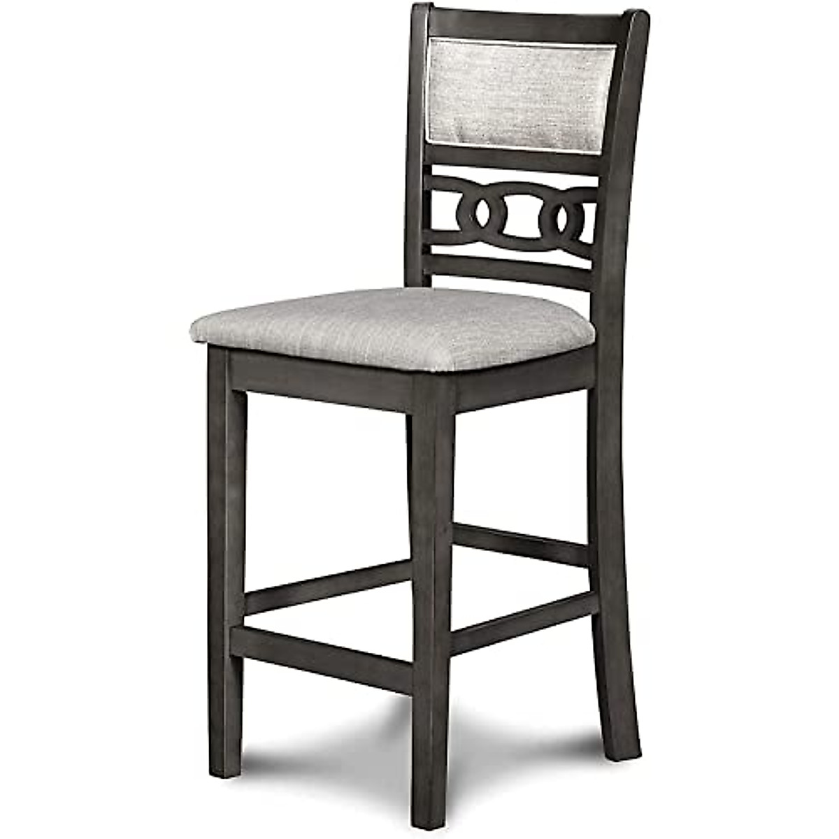 New Classic Furniture Gia Drop Leaf Counter Table with Two Chairs, 42-Inch, 42.25" Set, Grey