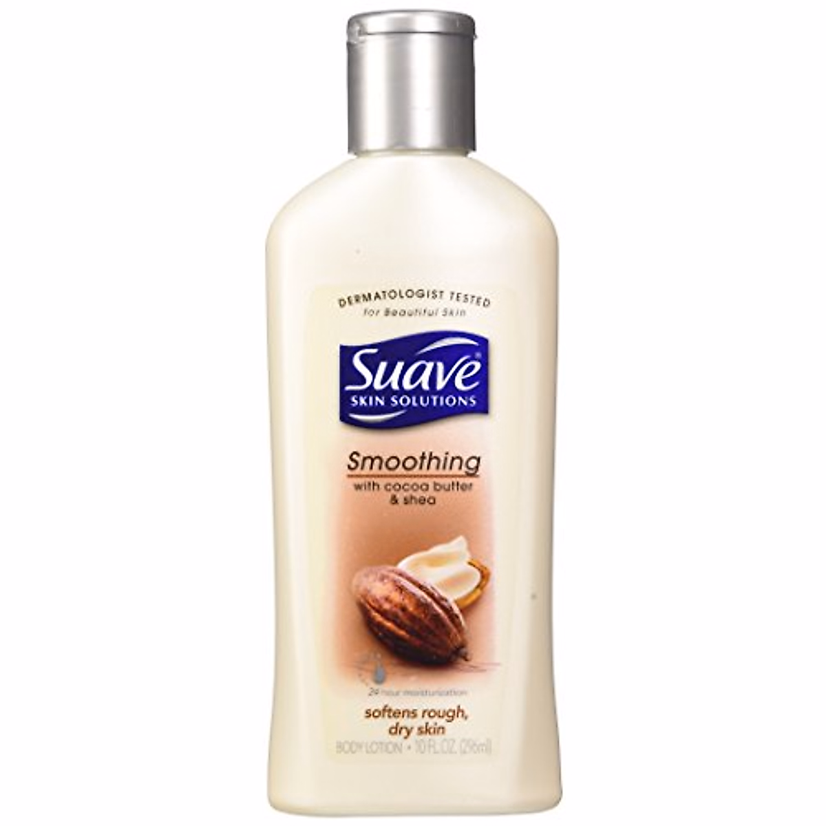 Suave Smoothing with Cocoa Butter & Shea Body Lotion, 10 Fluid Ounce