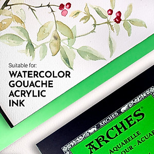 Arches Aquarelle Watercolor Pad, Cold Pressed, 140lb/300gsm, 12 Sheet, 10x14 inch, Arches Watercolor Paper 100% Cotton