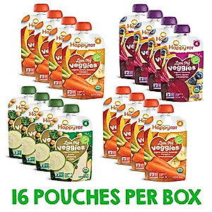 Happy Tot Organics Love My Veggies Stage 4, 3 Flavor Variety Pack, 4.22 Ounce Pouch (Pack of 16)
