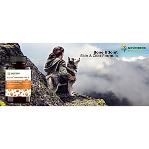 NovoCurcumin Pet+ BioBDMC30 Bone & Joint - Skin & Coat Formula - 90 Chewable Tablets