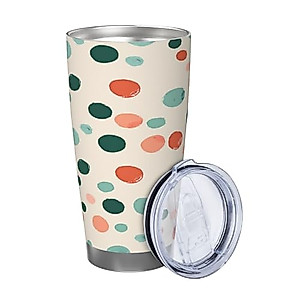AYCZN Polka Dots 20 OZ Tumbler Stainless Steel Travel Coffee Mug, Colorful Insulated Water Bottle with Lid Leakproof Thermal Cup