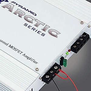 Pyramid 2 Channel Car Stereo Amplifier - 1000W Dual Channel Bridgeable High Power MOSFET Audio Sound Auto Small Speaker Amp Box w/ Crossover, Variable Gain Control, RCA IN/OUT, LED Indicators PB717X