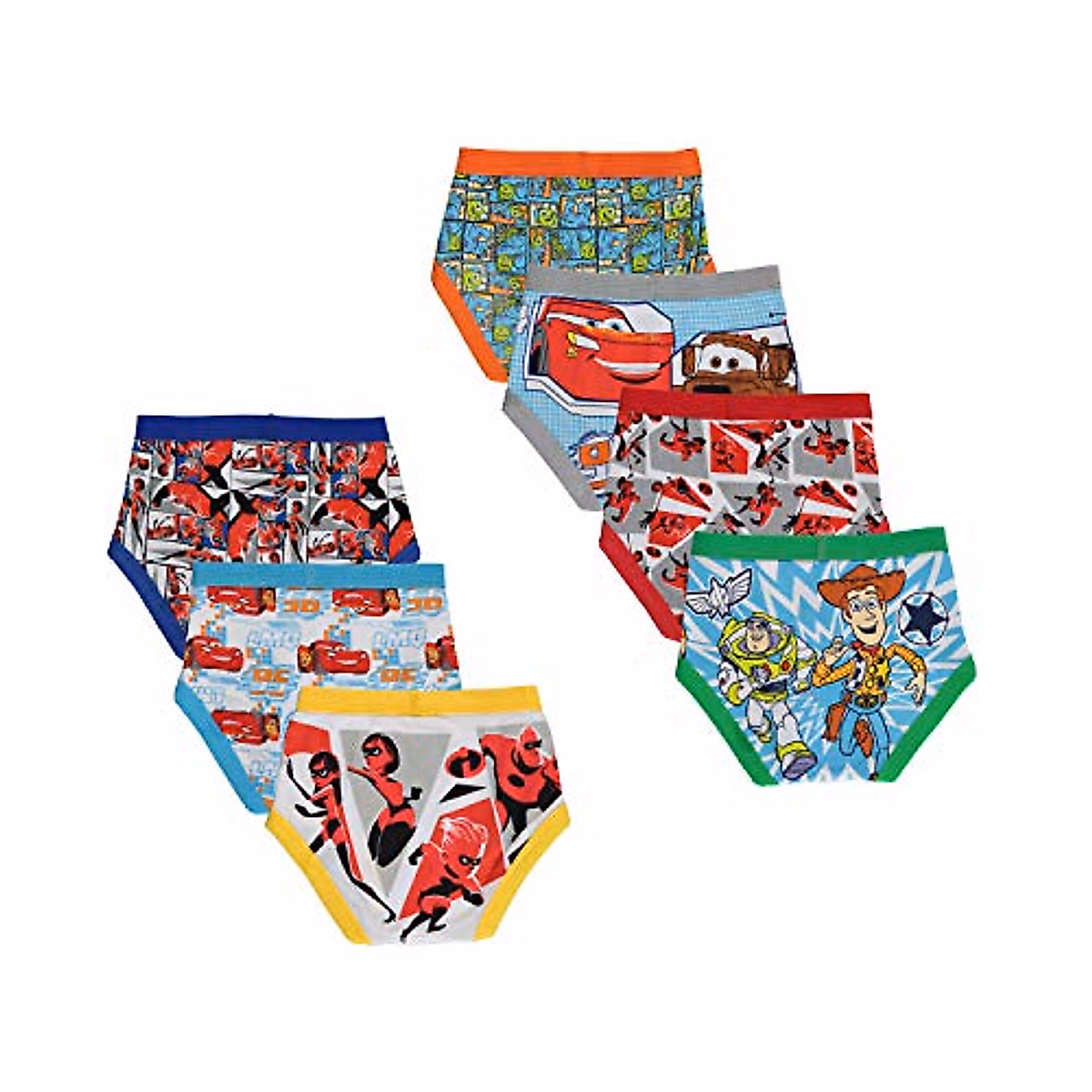 Disney Little Boys' Disney Pixar 7 Pack Brief, Multi, 4T