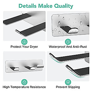 BelleJoomu Hair Dryer Holder Wall Mount Compatible with Dyson Hair Dryer, 304 Stainless Steel Hair Dryer Blow Diffuser Holder Organizer Adhesive for The Bathroom