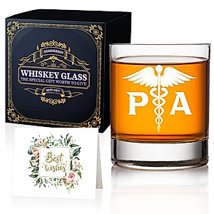 AGMdesign, Funny Double sided Good Day Bad Day Don't Even Ask PA Physician Assistant Whiskey Glasses Gift for Physician Assistant, Graduation Gift