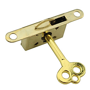 ZCZQC Gold Metal Flush Mount Lock Set for Grandfather Clock, Cabinet Door or Dresser Drawer