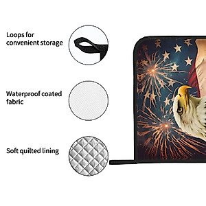 Mother's Day with Red Hearts Pot Holders Sets 2-Piece Set Washable Decorative Kitchen Gift for Cooking Baking BBQ