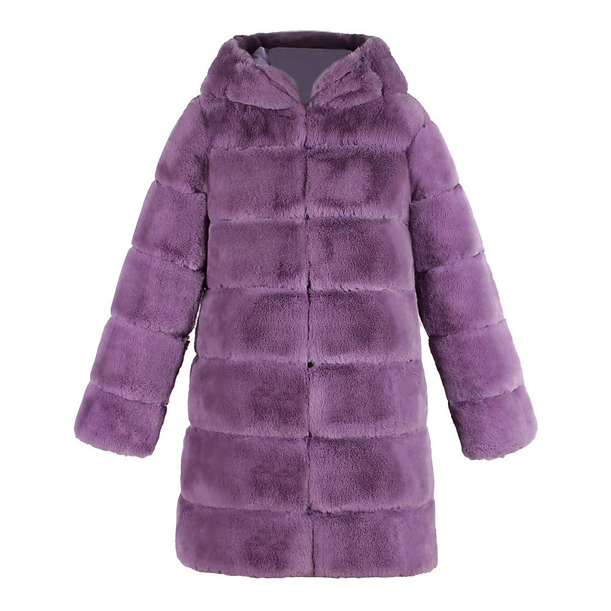 UOFOCO Womens Warm Faux Fur Coat Ladies Solid Jacket Winter Gradient Parka Outerwear