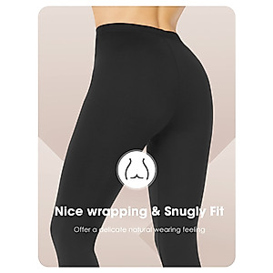 MANCYFIT Womens Thermal Underwear Pants Fleece Lined Leggings Black X-Small