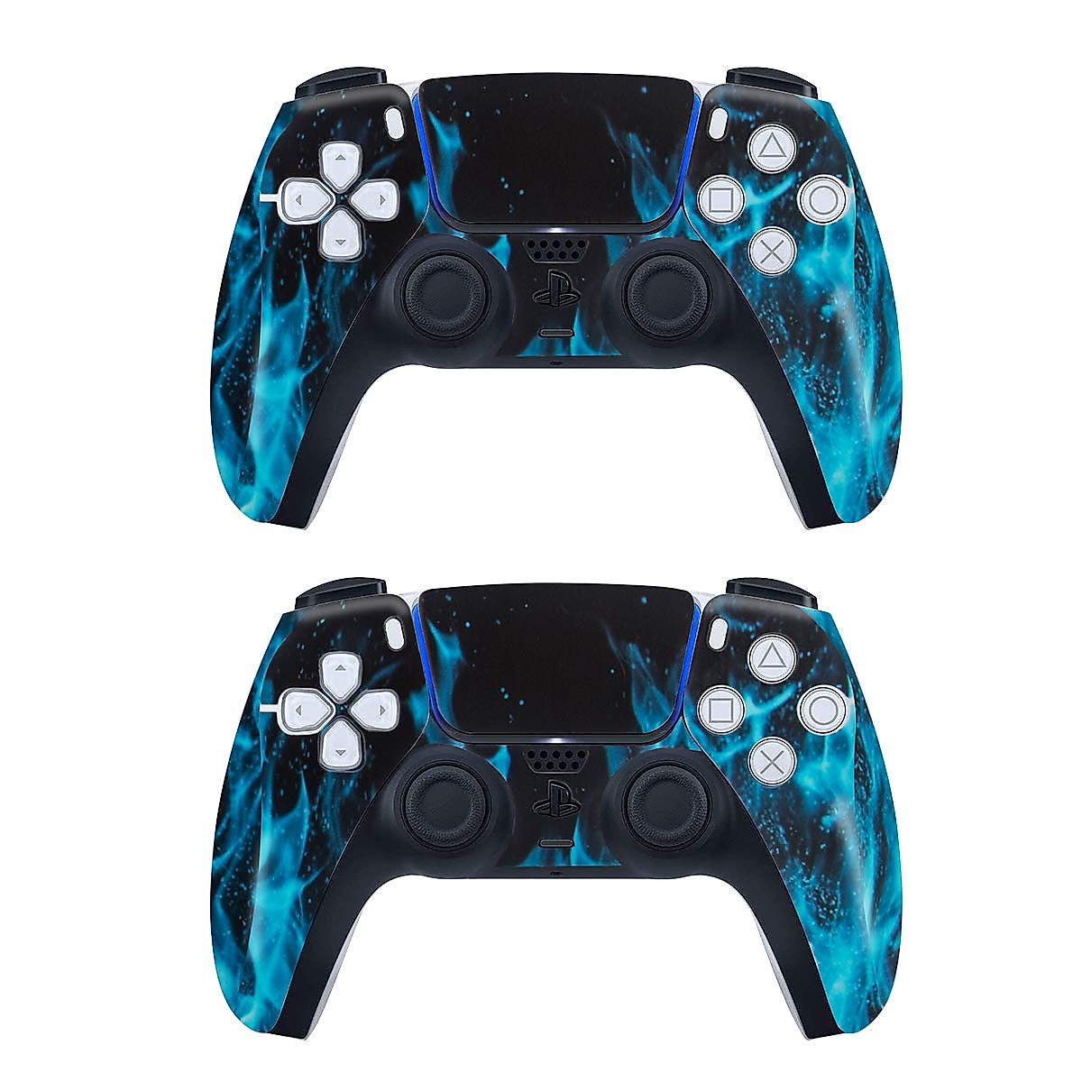 PS5 Skin for Console and Controller Skin Vinyl Sticker Decal Cover for Playstation 5 Console and Controllers - Compatible with Playstation 5 Digital Edition - Blue Fire