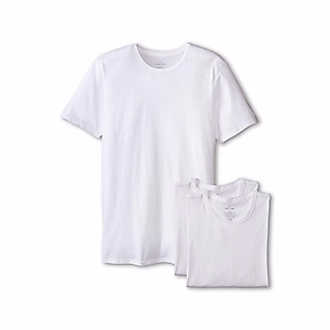 Calvin Klein Men`s Cotton Crew Neck Classic Fit T-Shirts 3 Pack (White(NP2205-100)/White, Large)