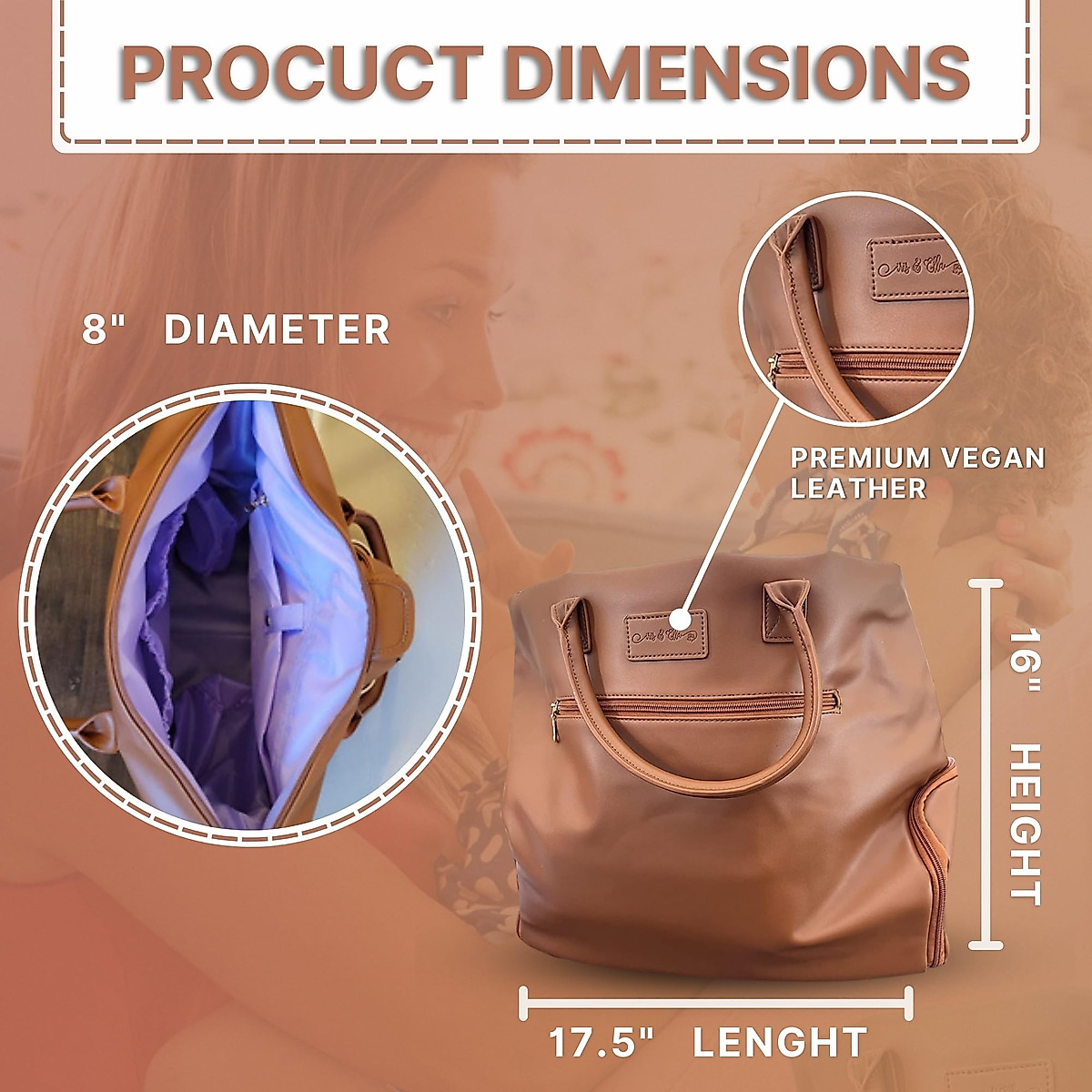 Iris & Ella Vegan Leather Breast Pump Bags - Spectra Pump Bag with Laptop Pocket - Convertible Breast Pump Travel Bag & Shoulder Bag - Stylish & Functional Pumping Bag for Working Moms