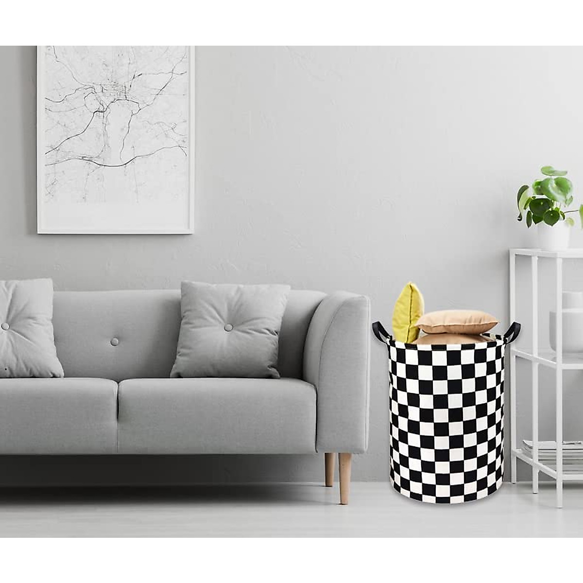 HIYAGON Boys Laundry Basket hamper Kids Storage Basket Car Toy Organizer Bins for Room Decor,Gift Basket for Bedroom(Racing Flag)