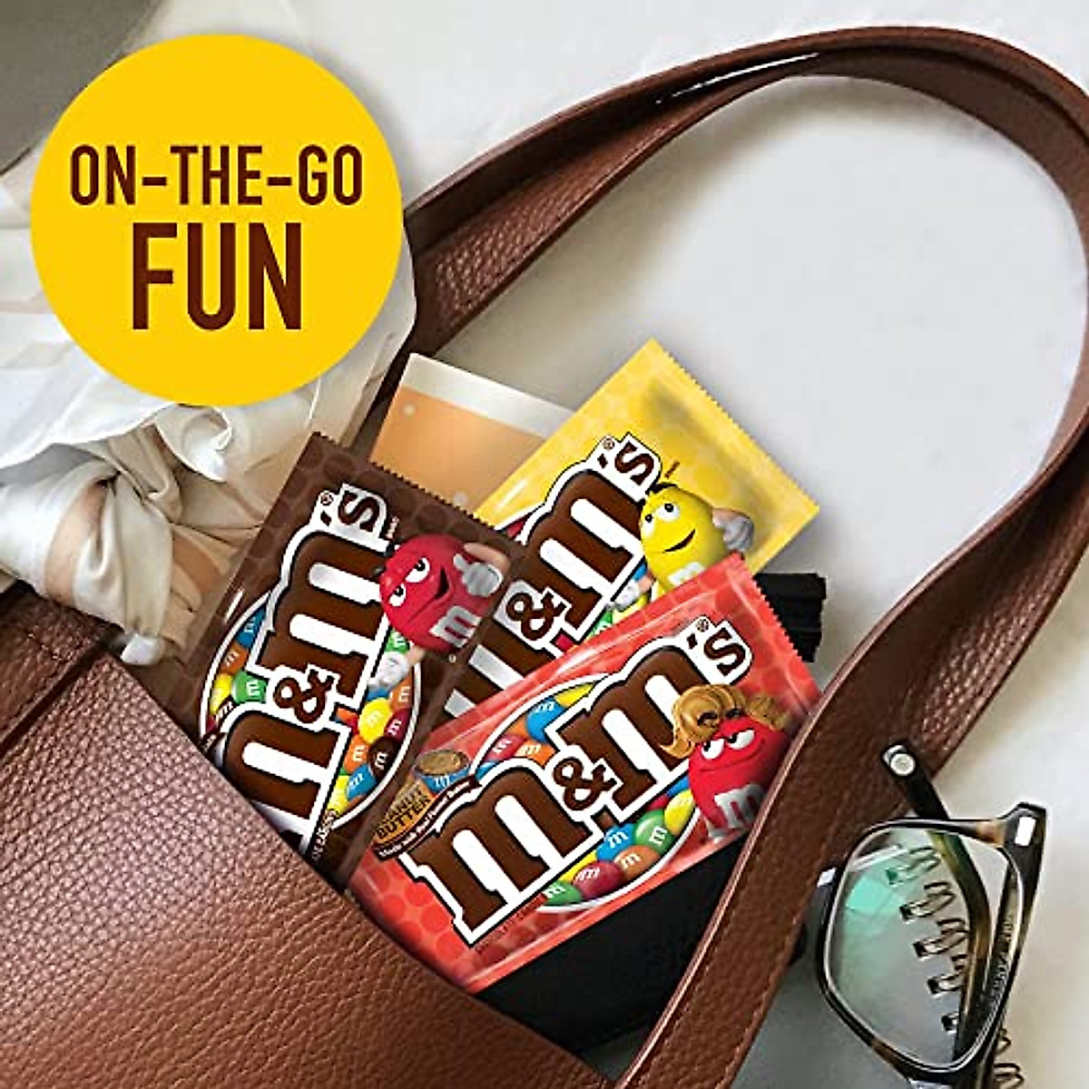 M&M'S Peanut, Peanut Butter & Milk Chocolate Variety Pack Full Size Milk Chocolate Candy Assortment, 30.58 oz 18 ct