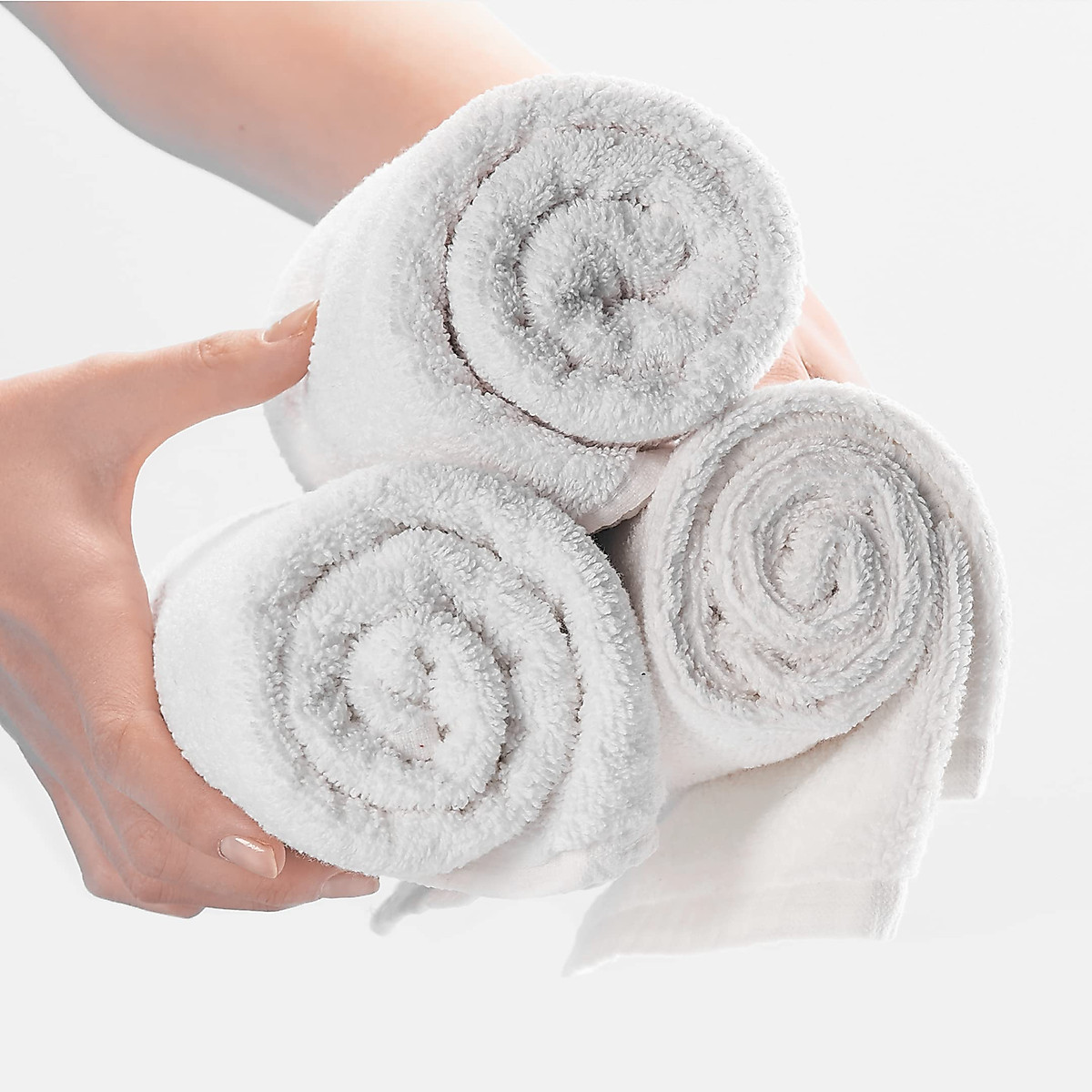 TEXTILE EMPIRE 24 Pack White Spa Towels for Facials -16"x27" Hair Salon Towels Salon Facial Towels for Estheticians Soft Toallas para Salon De Belleza Barber Towels Shaving Towels (Not Bleach Proof)