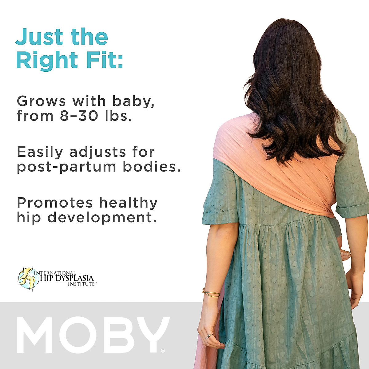 Moby Ring Sling Wrap Carrier | Hands-Free, Versatile Support Wrap for Mothers, Fathers, and Caregivers | Breathable, Baby Wrap Carrier for Newborns, Infants & Toddlers | Supports 8-30 lbs | Rose