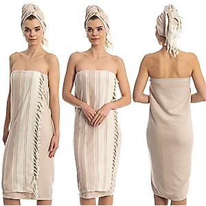 DEMMEX Certified 100% Organic Cotton & Organic Dye Prewashed XL Diamond Weave Turkish Cotton Towel Peshtemal Blanket for Bath,Beach,Pool,SPA,Gym, 71x36 Inches,14 Oz (Beige)