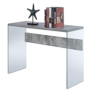 Convenience Concepts SoHo Console Table/Desk, Faux Birch/Glass
