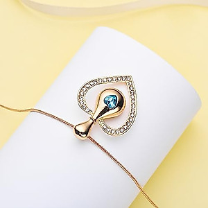 Catuni Gold Heart Necklace Cosplay Glitter Bottle Pendant Necklace for Women BFF Gift