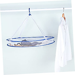 HOMSFOU 2pcs Drying Rack Foldable Laundry Rack Hanging Dry Windproof Cloth Dryer Outdoor Clothes Airer Drying Basket Single-Layer Clothes Basket Drying Hanger Sock Hanger Drying line Flat