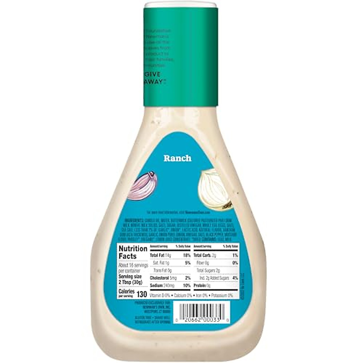 Newman's Own Dressing, Ranch, 16 Fl Oz