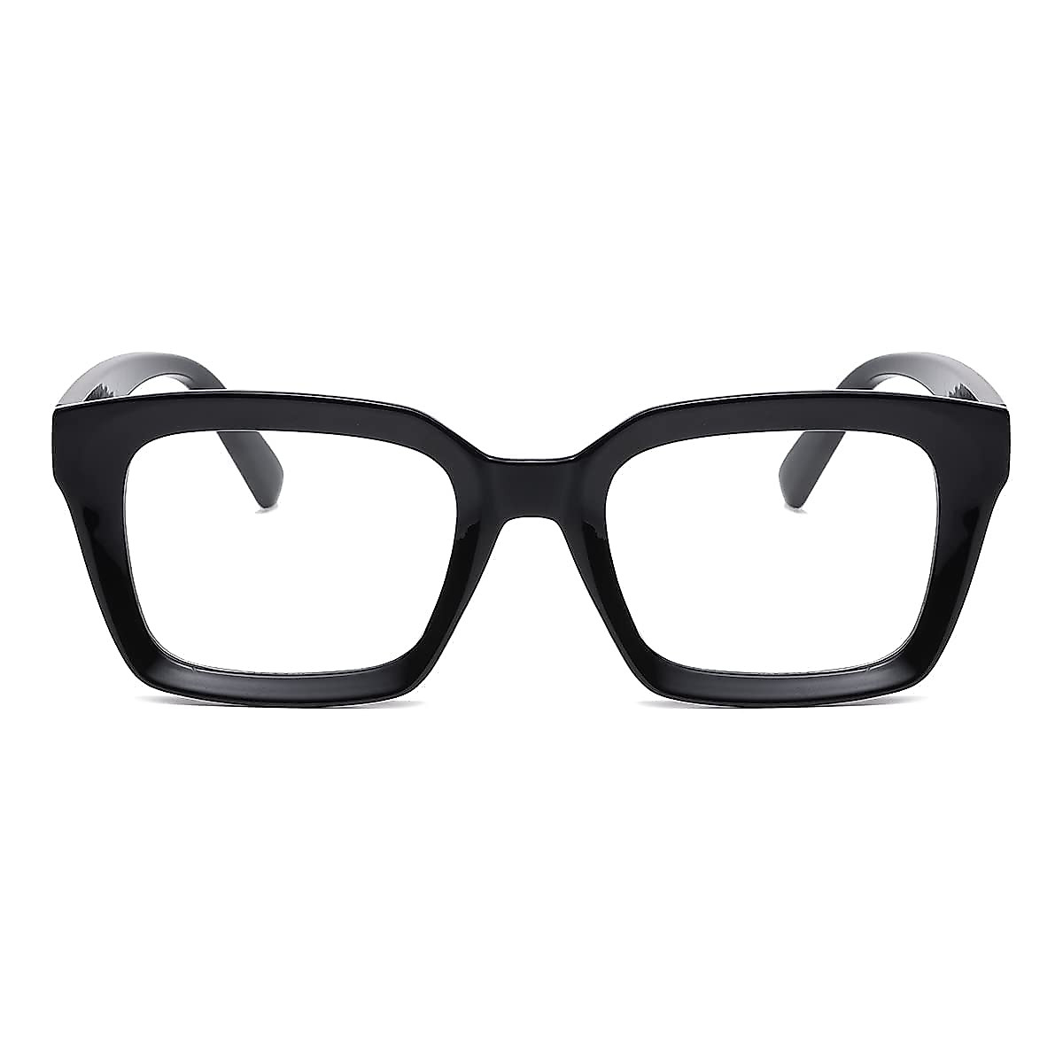 JOVAKIT Non Prescription Glasses for Women Men Fashion Square Frame Eyeglasses (Black)