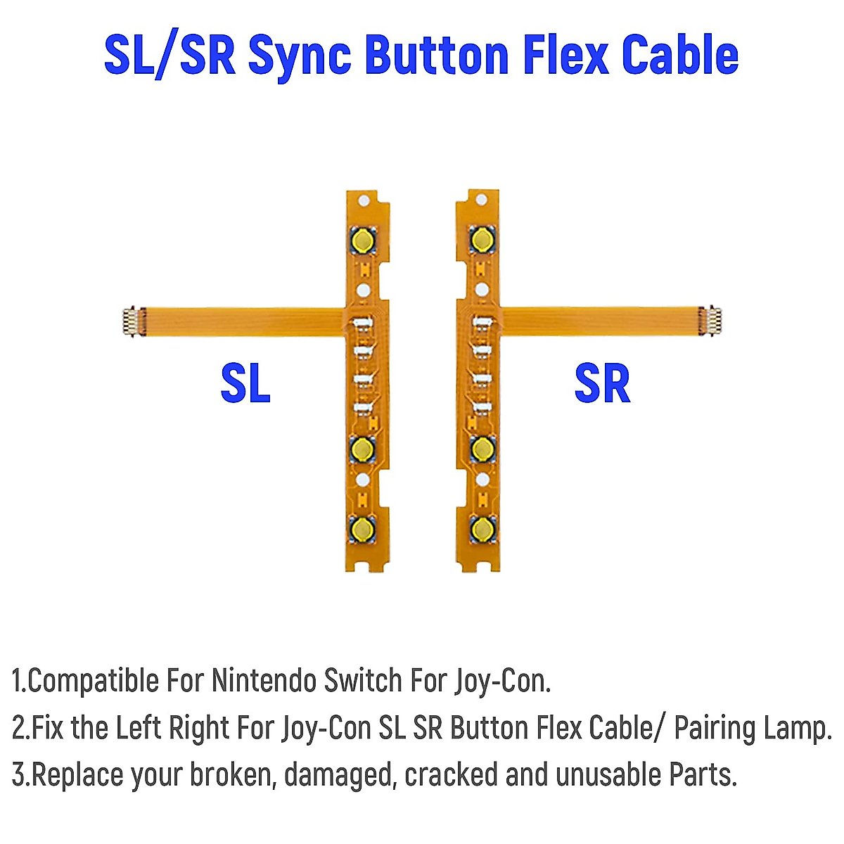 Mcbazel 18 in 1 Replacement Repair Kit for N-Switch Joy-Con with Screwdrivers Opening Tool, 3D Left Right Analog Joysticks, Buckle Lock, Charging Port Slider, Button Sync Flex Cable Set