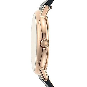Skagen Women's Signatur Quartz Analog Stainless Steel and Leather Watch, Color: Blue/Rose Gold (Model: SKW2838)