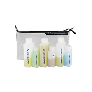 Sea to Summit TravellingLight Clear Zip Pouch with Travel Bottles, TSA Approved Toiletry Kit