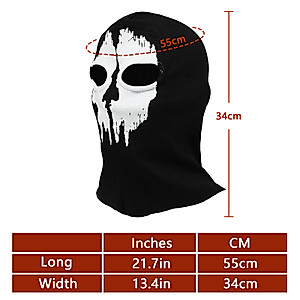 Balaclava Skull Ghost Mask Ski Mask Skeleton Face Scarf Neck Gaiters for Men Motorcycle Cycling Outdoor
