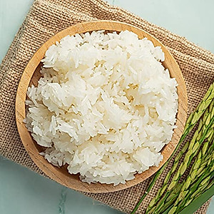 PANWA Sticky Rice Cooking Set Aluminum Cook Pot Standard Diameter (22 cm), Thai Bamboo Village Vintage Steamer Basket 9 Inch Diameter with 24’’ Round Reusable Cheesecloth and Wicker Lid