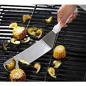 New Star Foodservice 36213 Plastic Handle Flexible Grill Turner/Spatula, 14.5-Inch, White