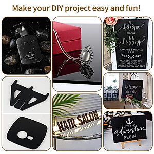 Black Acrylic Sheet 8x10 Lesnlok 2 Pieces Black Plexiglass Sheet 1/8 inch Thick, DIY Materials for Home Decor, Handcraft, Painting, Photography,Switch Panel, Display Stand