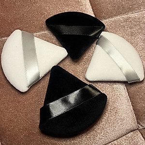 24 Pieces Powder Puff, Triangle Makeup Puff Cotton Powder Face Washable Body Powder Puff for Loose Powder Body Cosmetic Foundation Sponge Makeup Tool (8B8W8N)