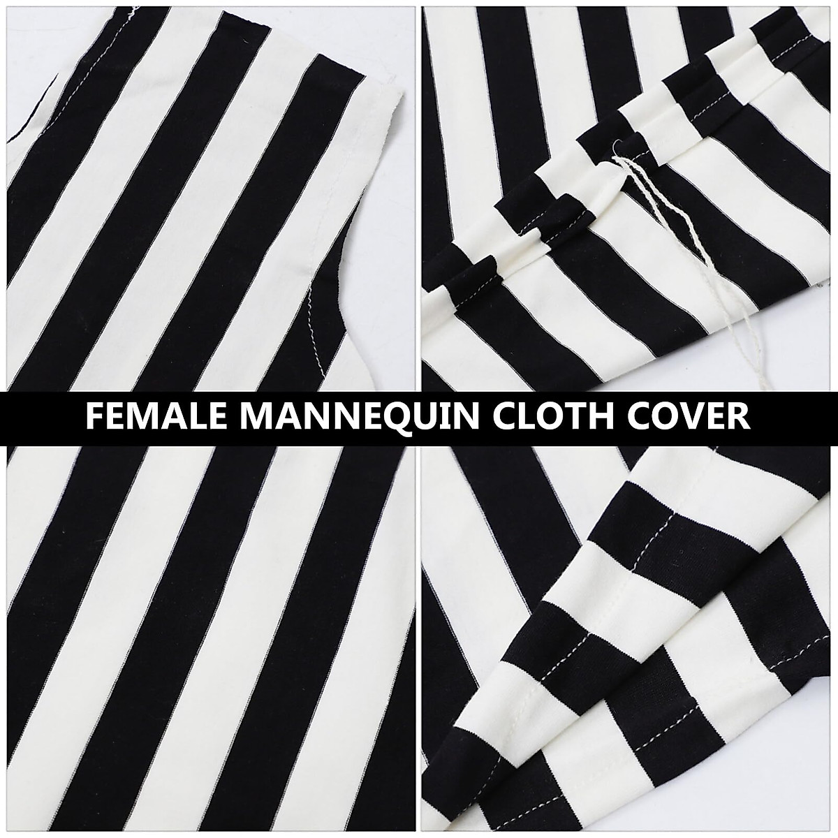 ULTECHNOVO Mannequin Fabric Cover, Mannequins Lace Cover Female Dress Form Stripes Mannequin Display Cover- Fashion Stretchy Cover for Model Display