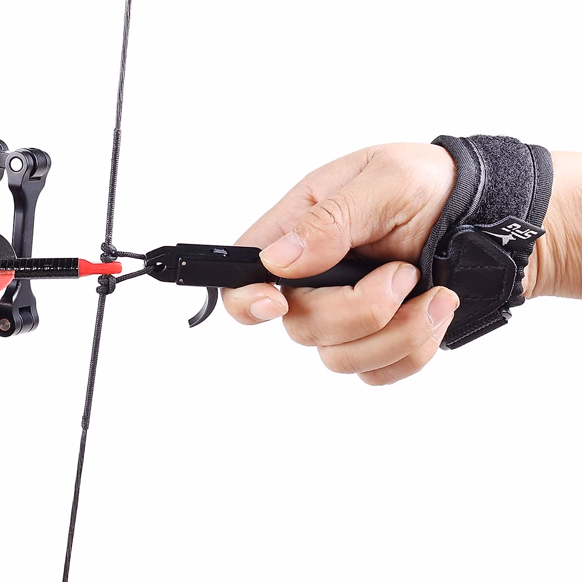SOPOGER Archery Bow Release for Compound Bow Youth Bow Release Adjustable Bow Release Thumb for Adults Kids Hunting Shooting Accessories (Black)